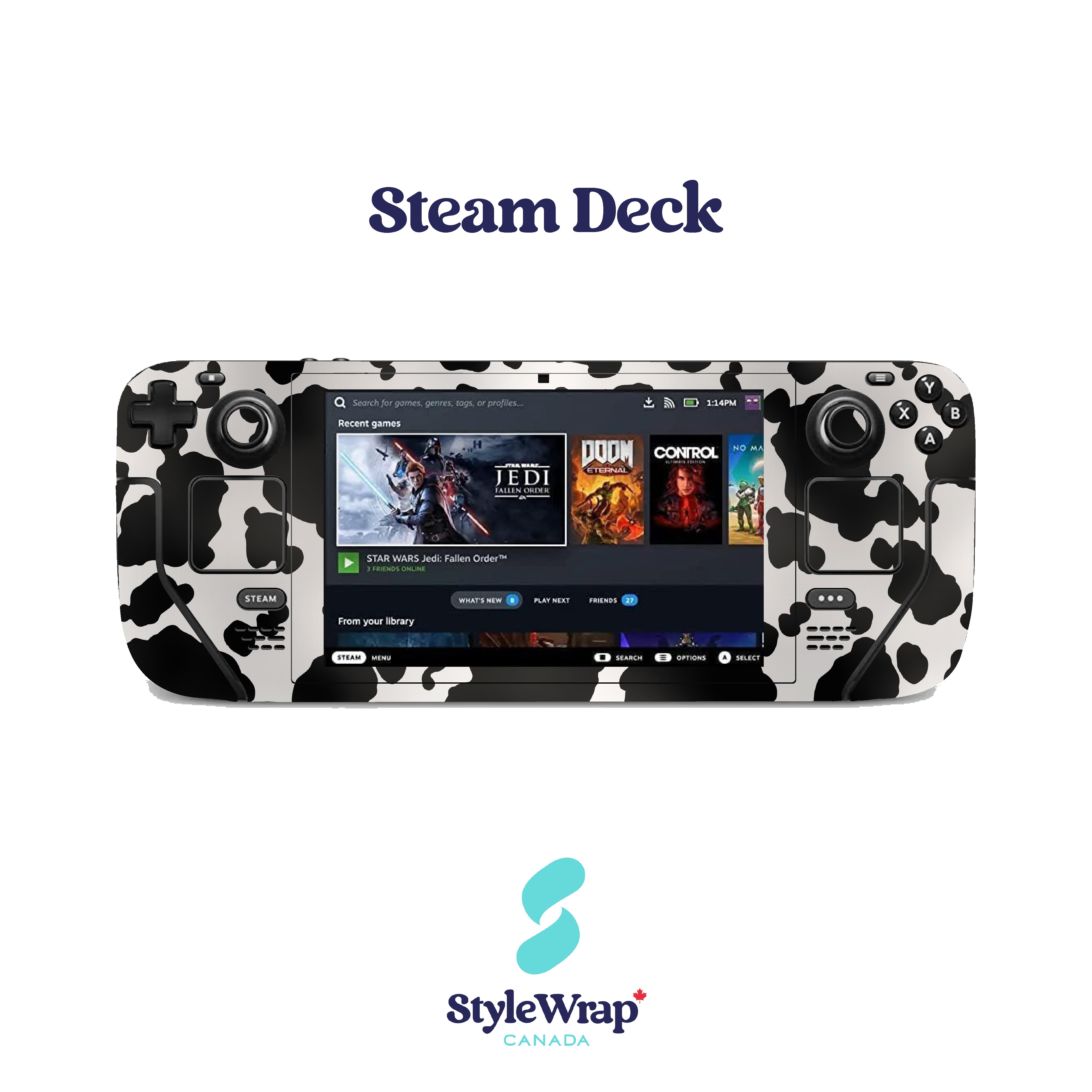 Steam Deck Skin - Cow Print