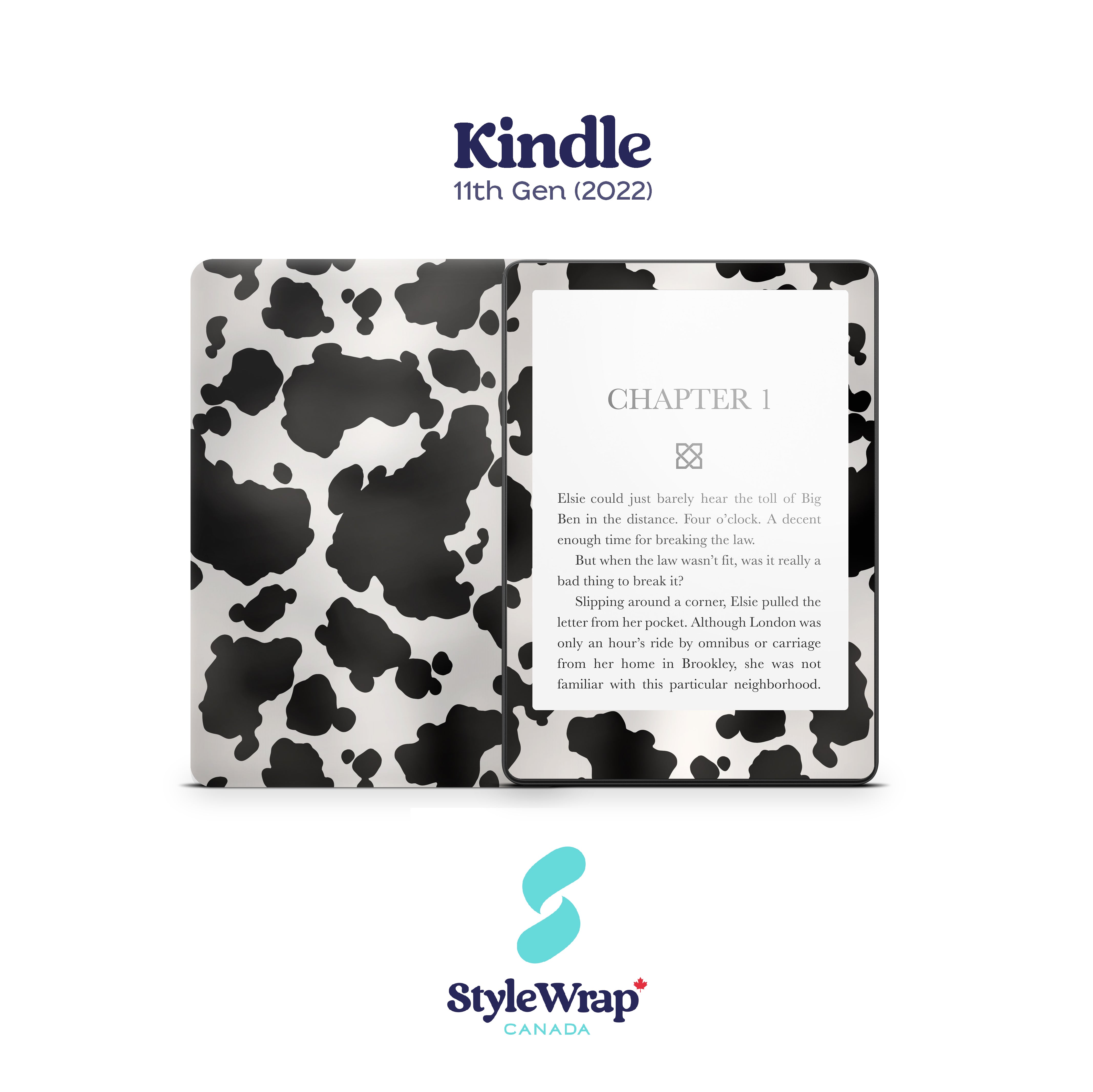 Kindle Skin Wrap - Cow Print