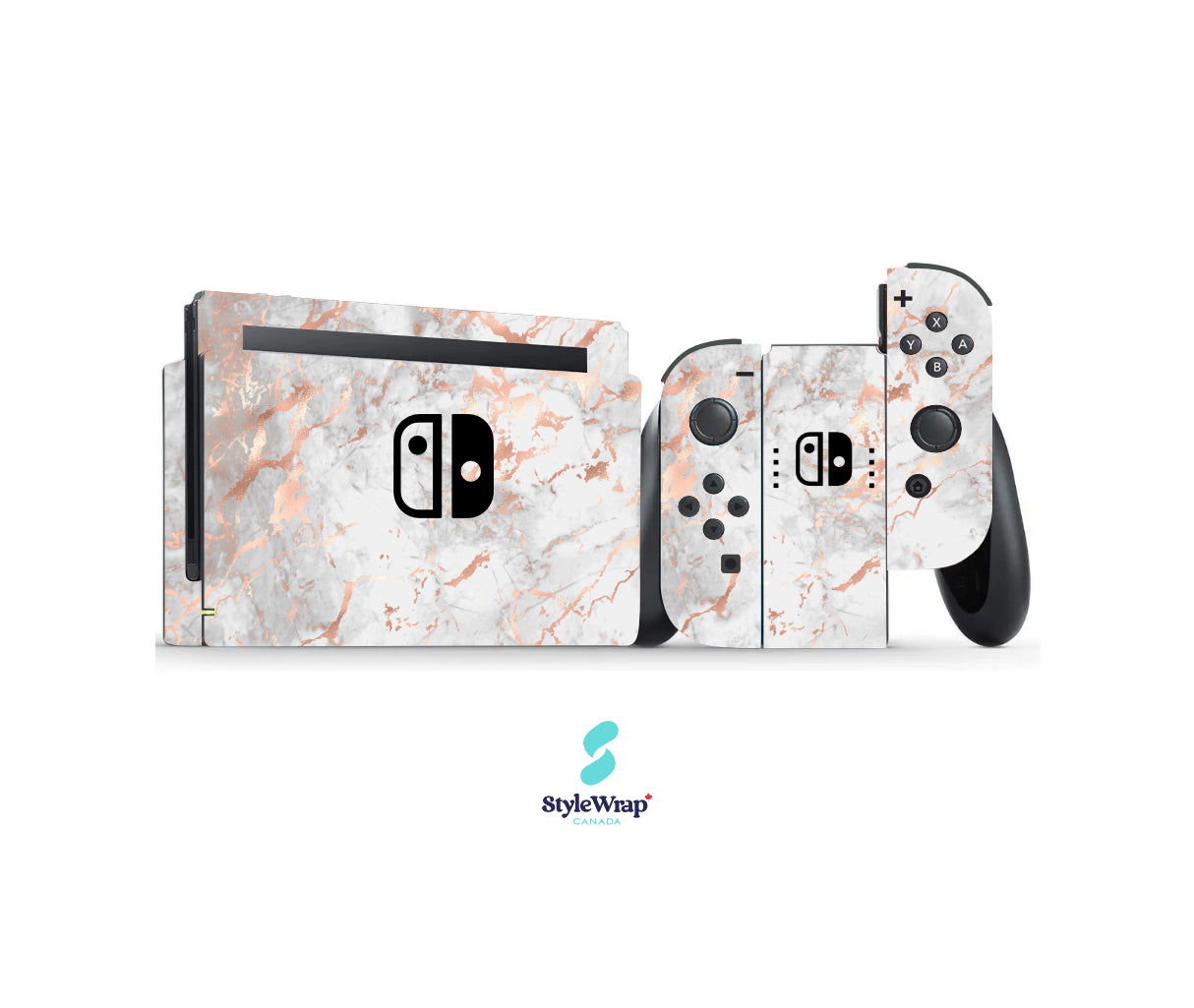 Nintendo Switch Skin Wrap - Rose Gold Marble